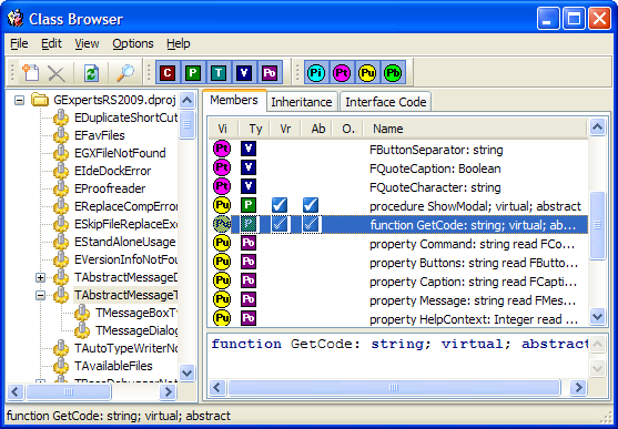 Experts Class Browser